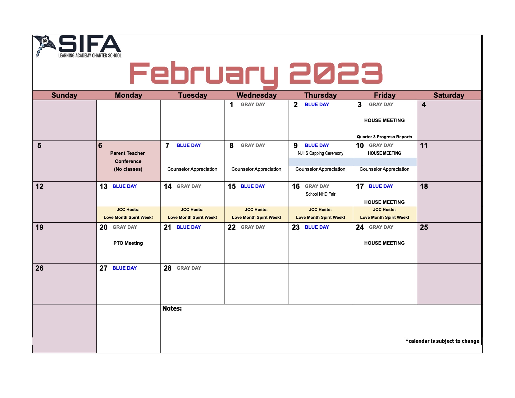 Feb Calendar – SIFA